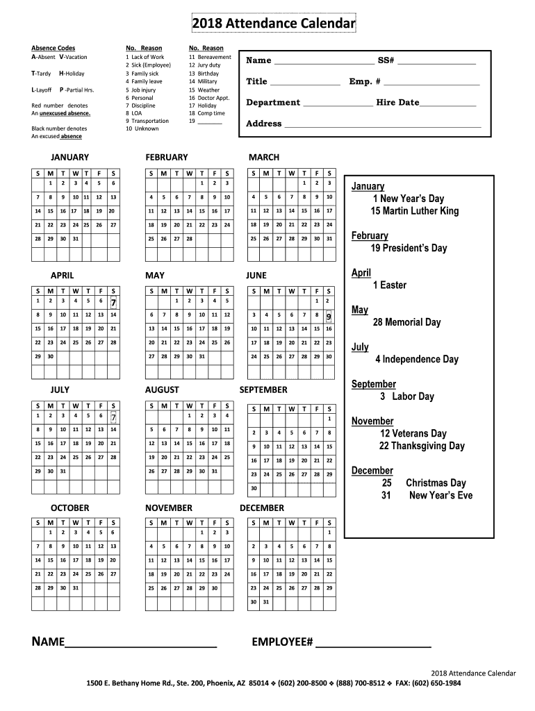Fillable Online Absence Codes Fax Email Print - pdfFiller