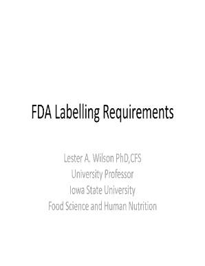 Fillable Online FDA Labelling Requirements Fax Email Print - pdfFiller
