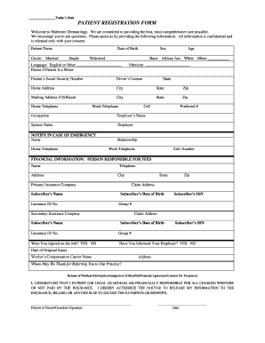 Fillable Online PROPOSED PATIENT REGISTRATION FORM Fax Email Print ...
