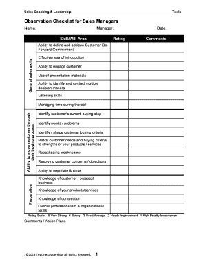 Fillable Online SCL Observation Checklist.docx Fax Email Print - pdfFiller