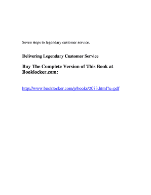 Fillable Online Delivering Legendary Customer Service Fax Email Print ...