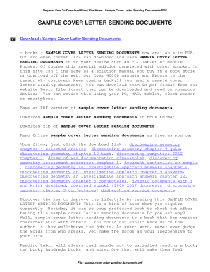 Fillable Online Sample Cover Letter Sending Documents. Sample Cover ...