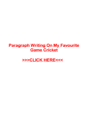 My Favourite Game Paragraph - Fill Online, Printable, Fillable, Blank ...
