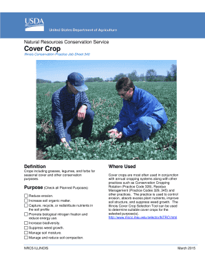 Fillable Online www2 illinois NRCS-Cover Crop-IL Conservation Practice ...