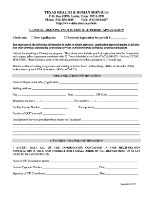 Clinical Training Institution (CTI) - Texas Department Of State Health ...