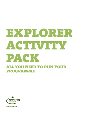Fillable Online Explorer Activity Pack - The Scout Association - Scouts ...