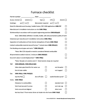 Fillable Online Furnace checklist Fax Email Print - pdfFiller