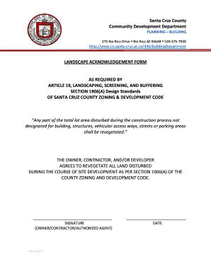 Fillable Online Landscape Acknowledgement Form Fax Email Print - pdfFiller