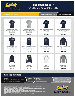 Fillable Online ONLINE MERCHANDISE FORM Fax Email Print - pdfFiller