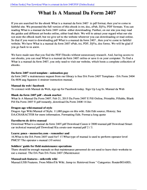 Fillable Online What Is A Manual Da Form 2407 - faculdadedeengenharia ...