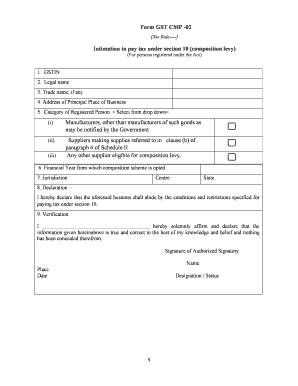 Fillable Online Form GST CMP - CAalley.com Fax Email Print - pdfFiller