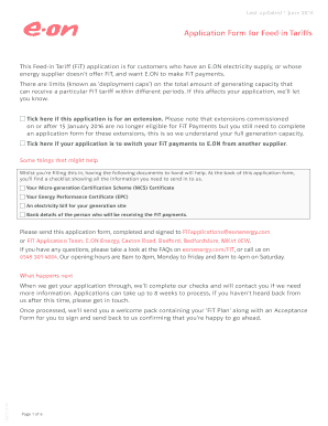 Fillable Online Application Form for Feed-in Tariffs Fax Email Print - pdfFiller