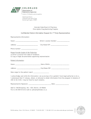 Fillable Online Confidential Patient Information Request for 3rd Party ...