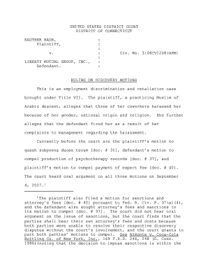 Fillable Online The plaintiff also filed a motion for sanctions and ...