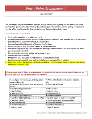 Fillable Online PowerPoint Assignment 1 Fax Email Print - pdfFiller