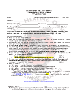 Fillable Online Name: Degree (please circle appropriate one): DC, DVM ...