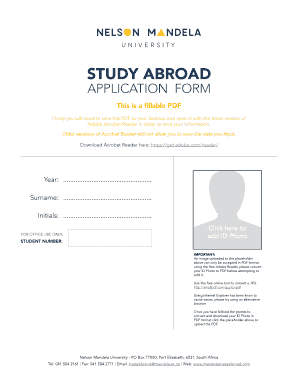 Fillable Online Study-Abroad-Application-Form-2018 - Nelson Mandela ...