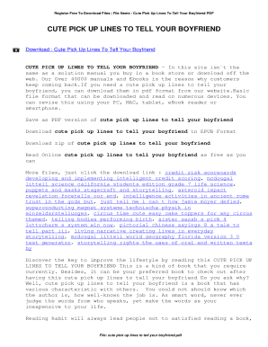 Fillable Online Cute Pick Up Lines To Tell Your Boyfriend. Cute Pick Up ...
