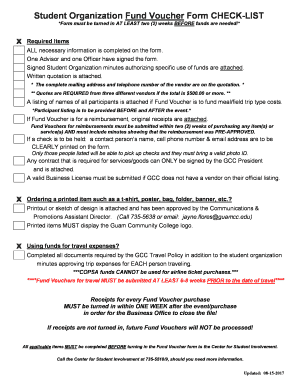 Fillable Online Fund Voucher Form CHECK-LIST Fax Email Print - pdfFiller