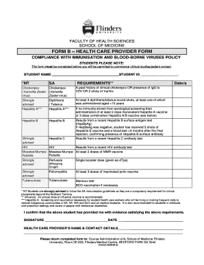 Fillable Online FORM B HEALTH CARE PROVIDER FORM Fax Email Print ...