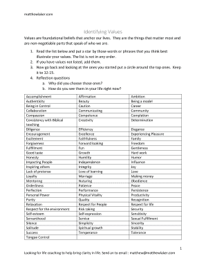 Fillable Online Identifying Values Fax Email Print - pdfFiller