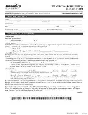 Fillable Online termination distribution request form - Voya Financial ...