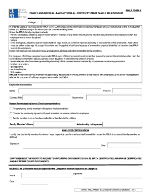 Fillable Online FAMILY AND MEDICAL LEAVE ACT (FMLA) - CERTIFICATION OF ...