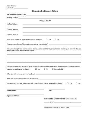 Fillable Online Homestead Address Affidavit Fax Email Print - pdfFiller