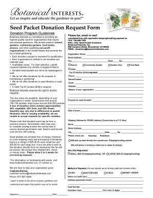 Fillable Online Seed Donation Request Form v040715.doc Fax Email Print ...