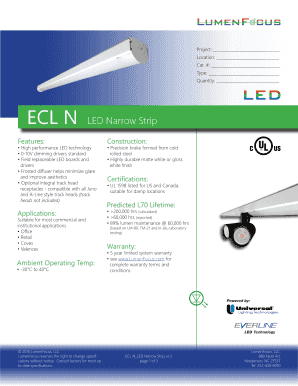 Fillable Online ECL N LED Narrow Strip - LumenFocus Fax Email Print - pdfFiller