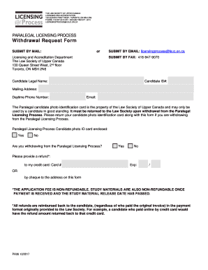 Fillable Online Paralegal Licensing Process Withdrawal Request Form ...