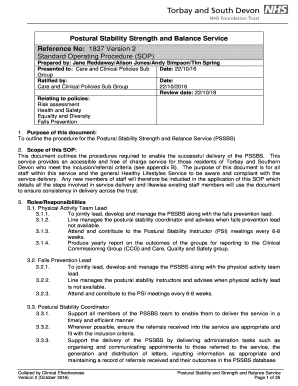 Fillable Online SOP Template - Documents - Torbay and South Devon NHS ...
