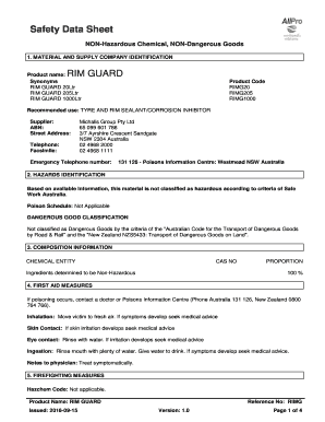 Fillable Online RIM GUARD-SDS Fax Email Print - pdfFiller