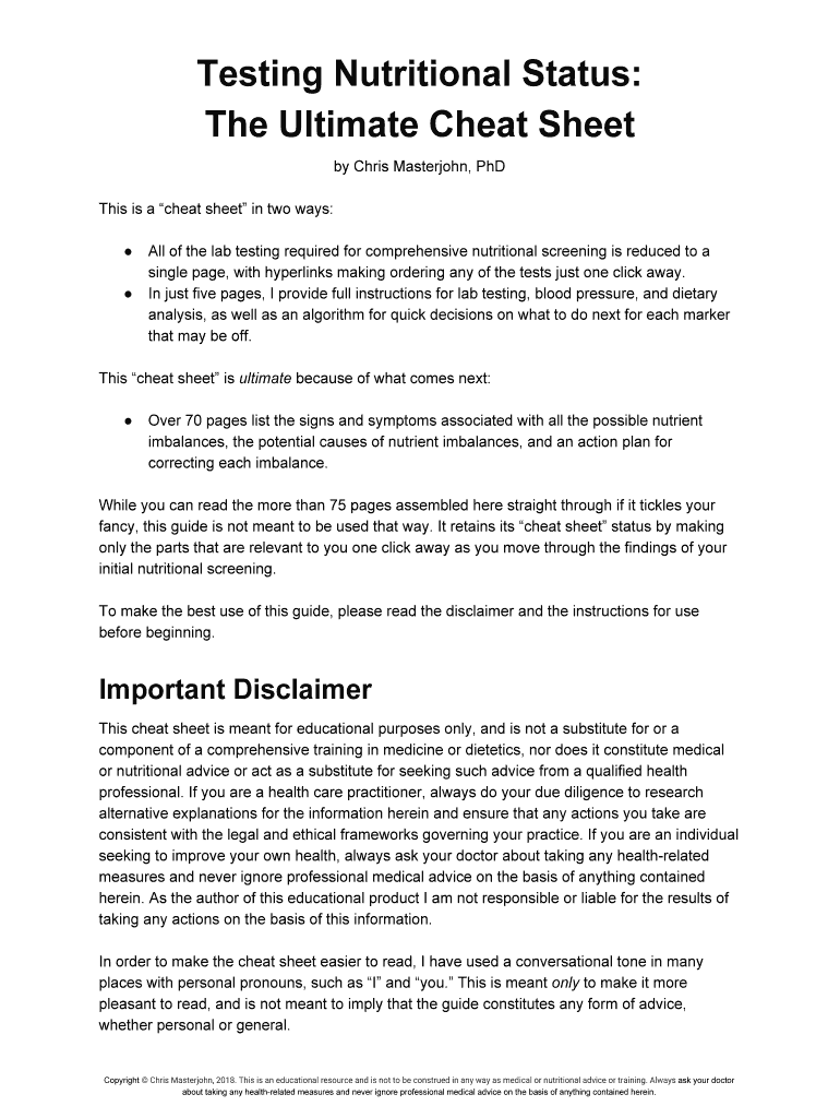 Fillable Online Testing Nutritional Status: Fax Email Print - pdfFiller