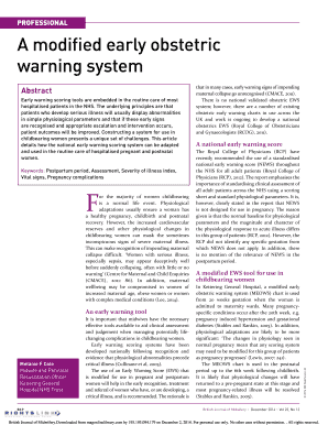 Fillable Online A modified early obstetric warning system. British ...