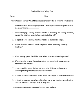 Fillable Online sewing safety test Fax Email Print - pdfFiller