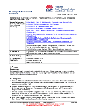 Fillable Online PERITONEAL DIALYSIS CATHETERPOST INSERTION CATHETER ...