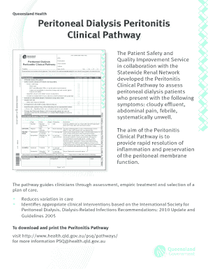 Fillable Online Peritoneal Dialysis Peritonitis Clinical Pathway ...