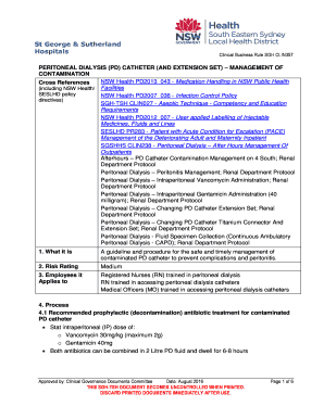 Fillable Online PERITONEAL DIALYSIS (PD) CATHETER (AND EXTENSION SET ...