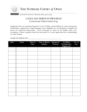 Fillable Online Courtroom Observation Log Fax Email Print - pdfFiller