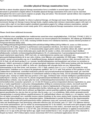 Fillable Online shoulder physical therapy examination form Fax Email ...