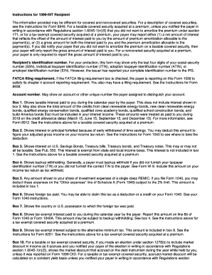 Fillable Online Form 1099-INT Instructions for Recipient The ...