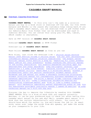 Fillable Online Casamba Smart Manual. Casamba Smart Manual Fax Email ...
