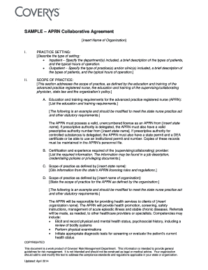 Fillable Online SAMPLE APRN Collaborative Agreement - Login Fax Email ...