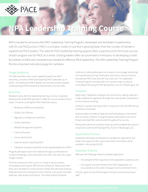 Fillable Online NPA Leadership Training Course Fax Email Print - pdfFiller