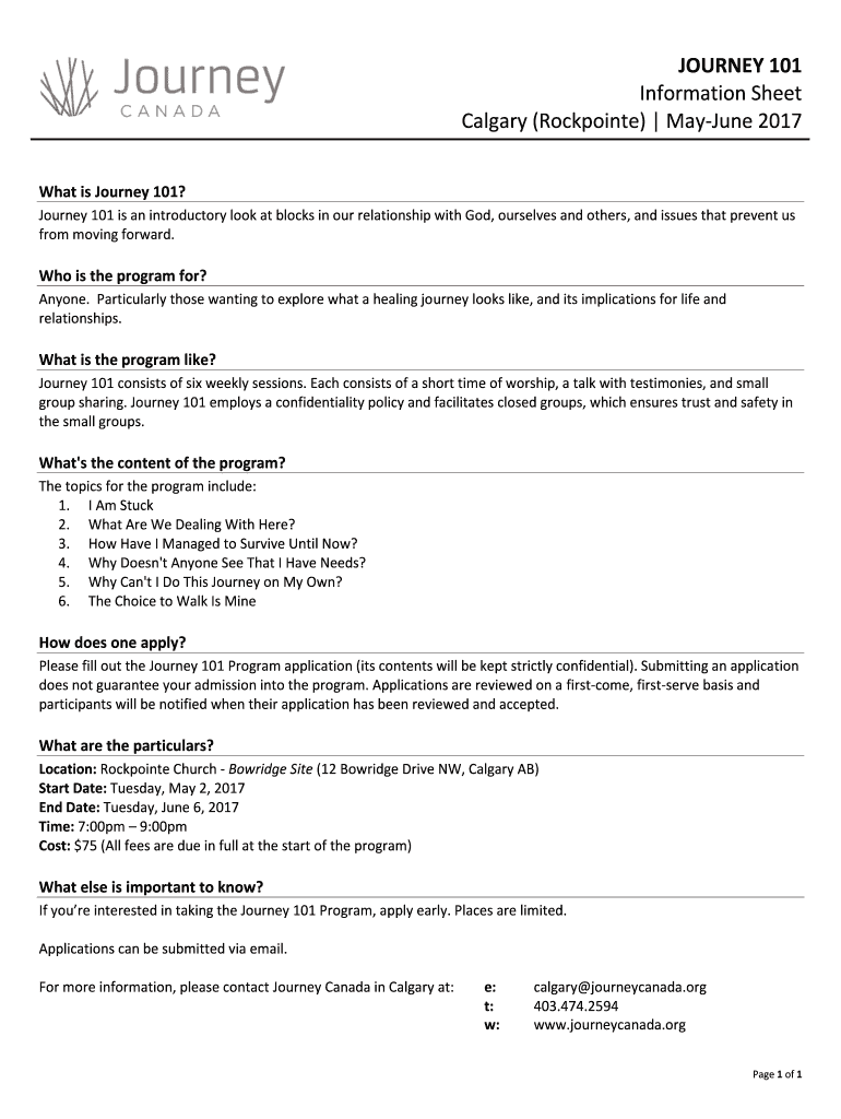 Fillable Online Journey Info Sheet Fax Email Print - pdfFiller