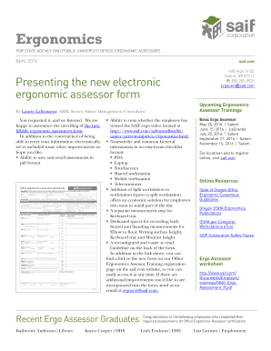 Fillable Online Presenting the new electronic ergonomic assessor form ...