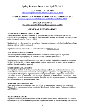 Fillable Online Schedules of Classes - Washington State University Fax ...