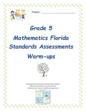 Fillable Online Grade 5 Mathematics Florida Standards Assessments Warm ...