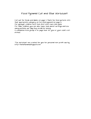 Fillable Online Food Pyramid Cut and Glue Worksheet Fax Email Print ...